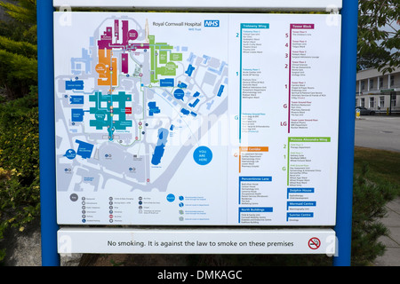 NHS Hospital map, The Royal Cornwall Hospital, Truro, Cornwall, UK ...