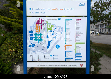 NHS Hospital map, The Royal Cornwall Hospital, Truro, Cornwall, UK ...