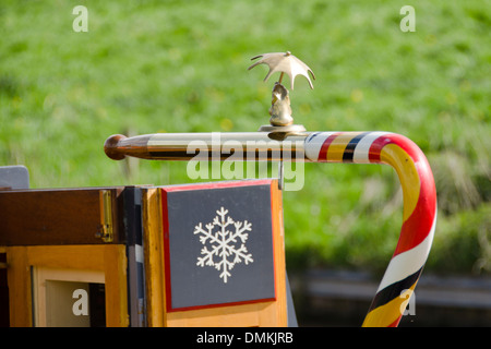 Narrowboat tiller rudder Stock Photo: 310755511 - Alamy