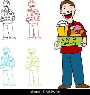 Movie snacks with hotdog. Vector illustration Stock Vector Image & Art ...