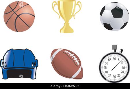 Football Soccer Related Objects Sport Illustration Vector Graphic ...