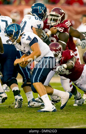 Villanova Wildcats quarterback Christopher Whitney #17 goes down as ...