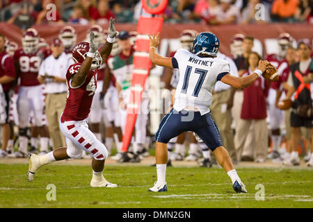 Villanova Wildcats quarterback Christopher Whitney #17 goes down as ...