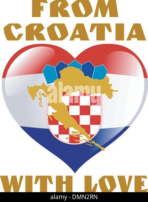 Croatia Heart Shape Flag. Love Croatia. Visit Croatia. Southern Europe ...