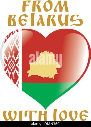 Love Belarus symbol. Flag Heart Glossy icon on a white background ...