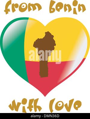Benin Heart Shape Flag. Love Benin. Visit Benin. Western Africa ...