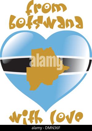 I Love My Country - Botswana. Heart with flag colors Stock Vector Image ...