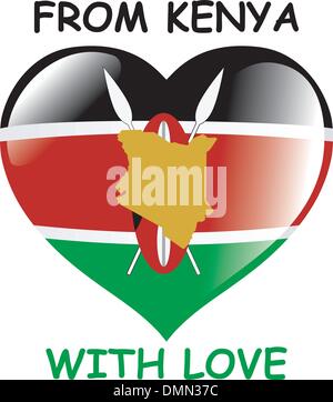 Kenya flag in heart. I love my country. sign. Stock vector illustration ...
