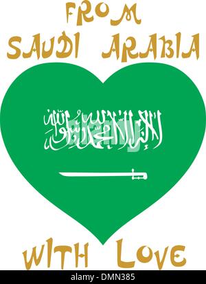 I love Saudi Arabia. Heart shape national country flag icon Stock ...