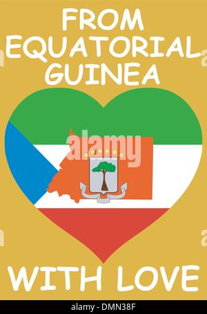 Equatorial Guinea Heart Shape Flag. Love Equatorial Guinea. Visit ...