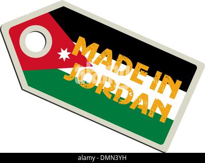Made in Jordan, badge or label with flag isolated on white background ...