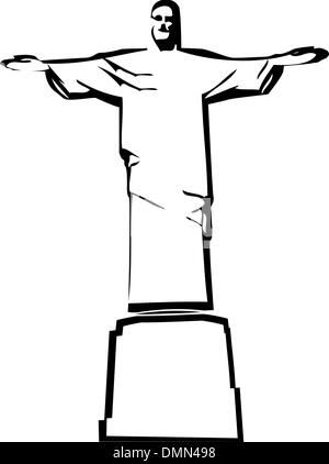 Statue of Jesus Christ, Rio de Janeiro icon Stock Vector Image & Art ...