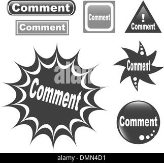 Set of Blog comment information glossy web buttons. Arranged layer ...