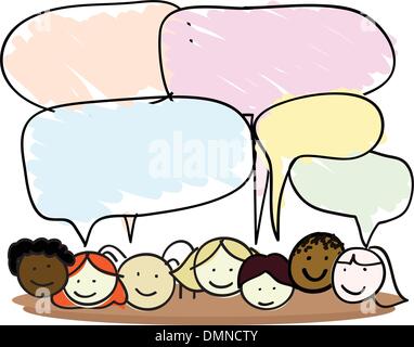 cartoon happy boy with speech bubble Stock Vector Image & Art - Alamy