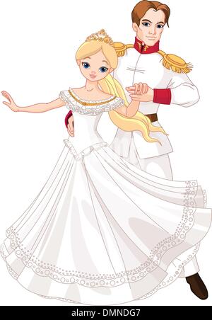 Cartoon prince and princess dancing Stock Vector Image & Art - Alamy
