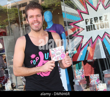 Perez Hilton signs copies of his new book "The Boy With Pink Hair ...