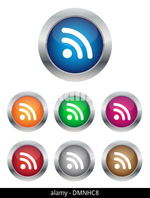 vector rss feed shiny 3d icon Stock Vector Image & Art - Alamy