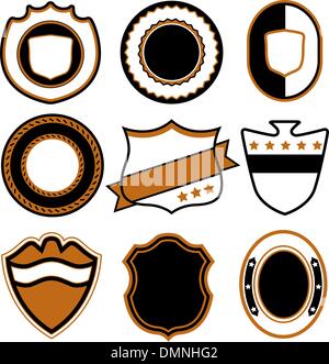 Coat Of Arms Crest Scroll Leaves Heraldic Shield Stock Vector Image ...