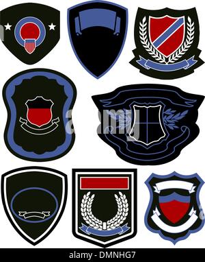 Police sign. Police logo and banner. Elements of the police equipment ...