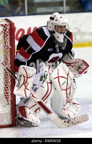 16 OCT 2009: Ottawa 67's center Ryan Martindale (77) watches the action ...