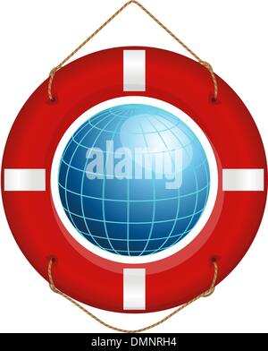 Lifesaver set icon. Red and blue ring, safety equipment, flotation device, water rescue ...