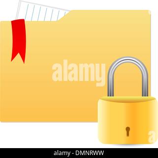File and padlock design, Document data archive storage organize ...