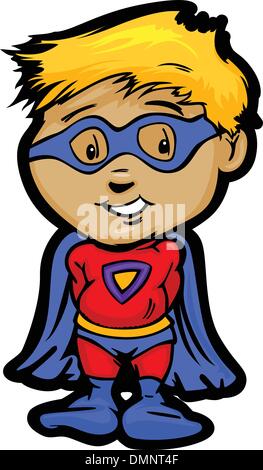 Vector illustration of super hero children. Kids in superhero costumes ...