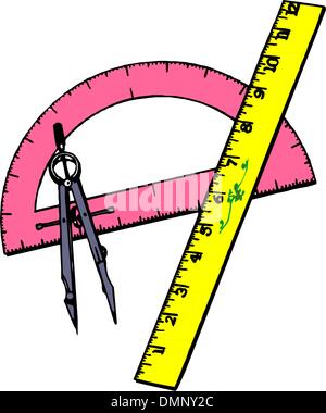 Blueprint with compass Stock Vector Image & Art - Alamy