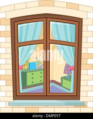 View through glass window illustration Stock Vector Image & Art - Alamy