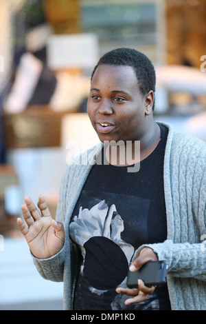 Glee star Alex Newell spends time at The Grove. Los Angeles, California ...