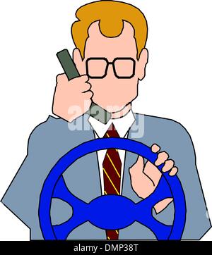 businessman sitting in the office calling with smartphone Stock Vector ...