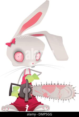 Horror bunny. Vector and cartoon illustration Stock Vector Image & Art ...