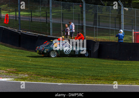 Car runs of track Oulton Park Racing Stock Photo - Alamy