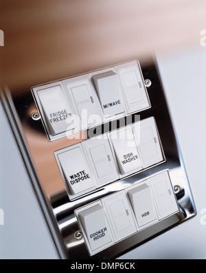 panel. Electrical control panel with switches and fuses Stock Photo - Alamy