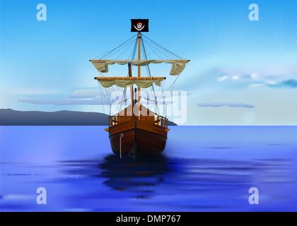 Illustration of an old fashioned pirate island treasure map Stock ...
