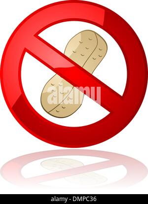 No peanut sign Vector symbol or sign set collection in black and white ...