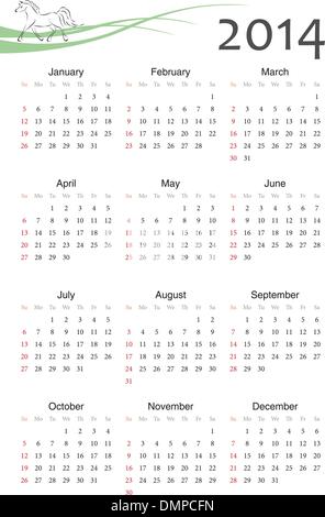 Simple 2014 year calendar, vector illustration Stock Vector Image & Art ...