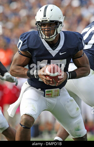 Penn State quarterback Daryll Clark (17) celebrates with fans following ...