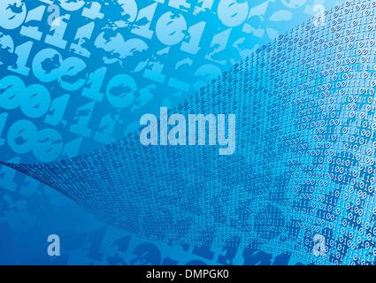 0,1 digits vector wallpaper. blue Binary code background. Digital ...