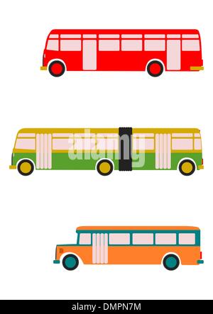 Old vintage american bus vector illustration. Retro passenger vehicle ...