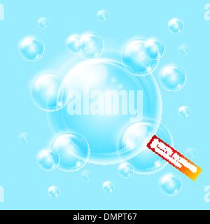 Soap bubbles abstract background. Blowing bubbles on blue transparent ...