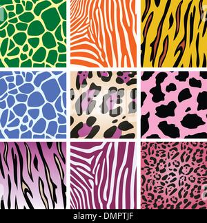 illustration of animal skin textures, background patterns Stock Vector ...