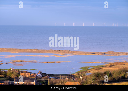 Village of Salthouse, showing flooded fresh- marsh, December 2013 Stock ...
