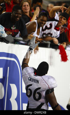Cincinnati offensive lineman Sam Griffin #66 celebrates victory during ...