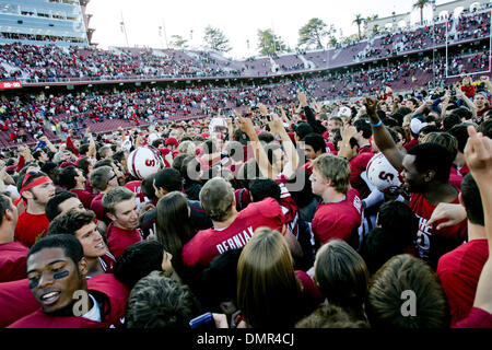Stanford fans celebrate their victory over Oregon during game action on ...