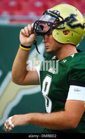 South Florida quarterback Matt Grothe #8 throwing down field during the ...