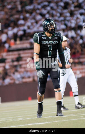 Hawaii wide receiver Greg Salas #1 during second half action. Fresno ...