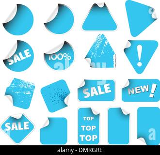 Blue square labels Stock Vector Image & Art - Alamy
