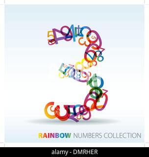 Number three, 3 made from rainbow color Stock Photo: 69814604 - Alamy