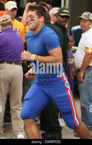 Florida quarterback Tim Tebow emerges from the locker room during the ...